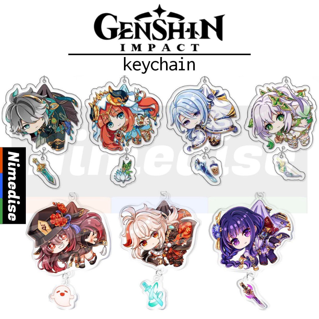 Jual Gantungan Kunci Akrilik Genshin Impact Transparan Keychain Gift ...