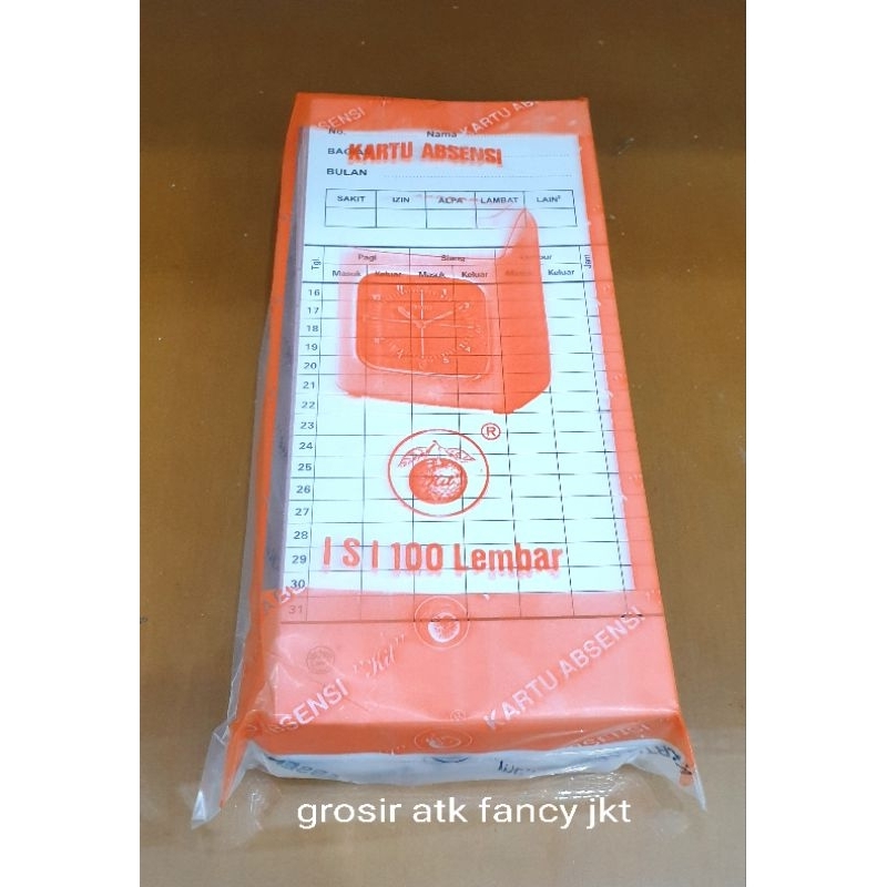 Jual Kartu Absen Absensi Amano Apel Jeruk Check Clock / Ceklok ( 1 pak ...