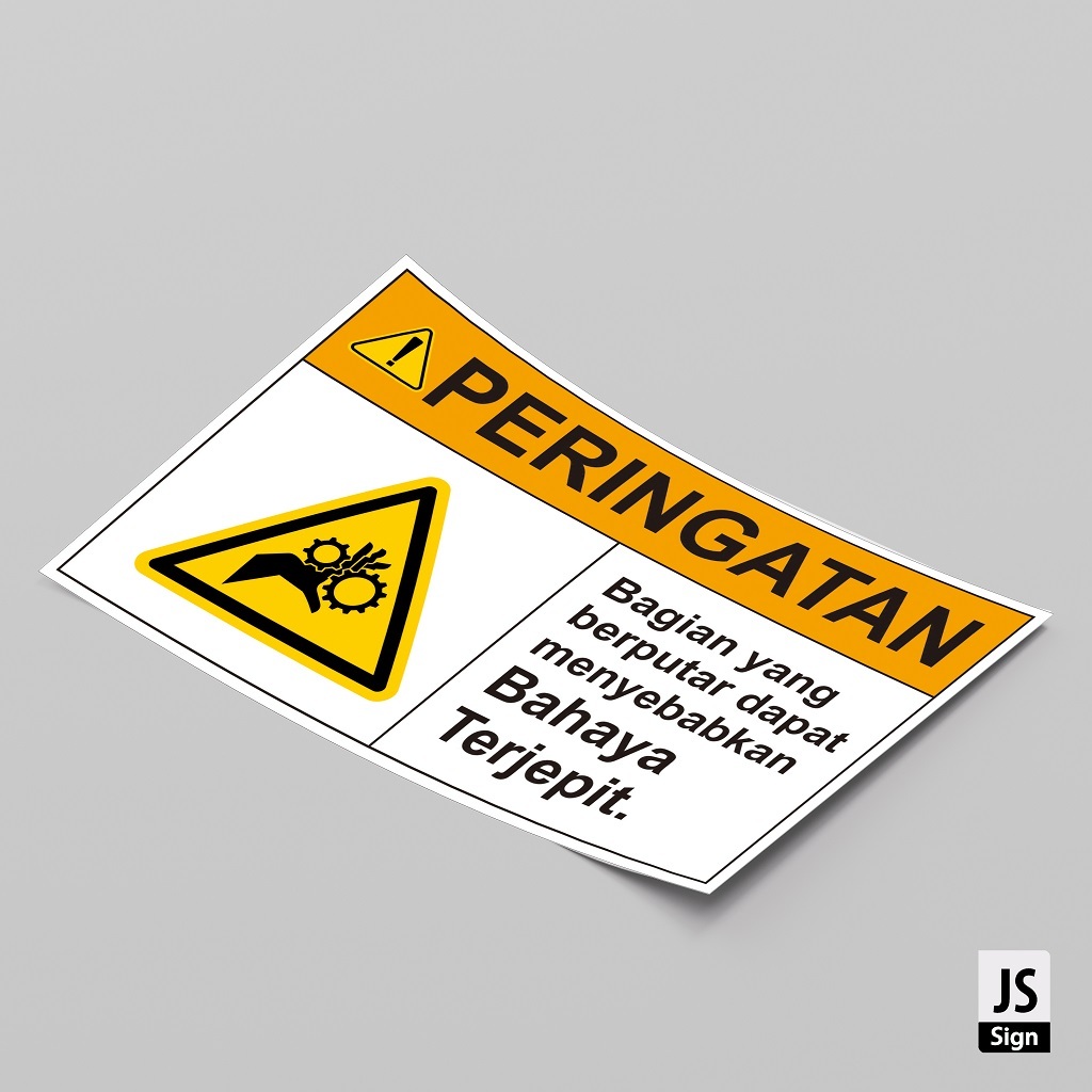 Jual STICKER K3 SAFETYSIGN BAHAYA TERJEPIT | Shopee Indonesia