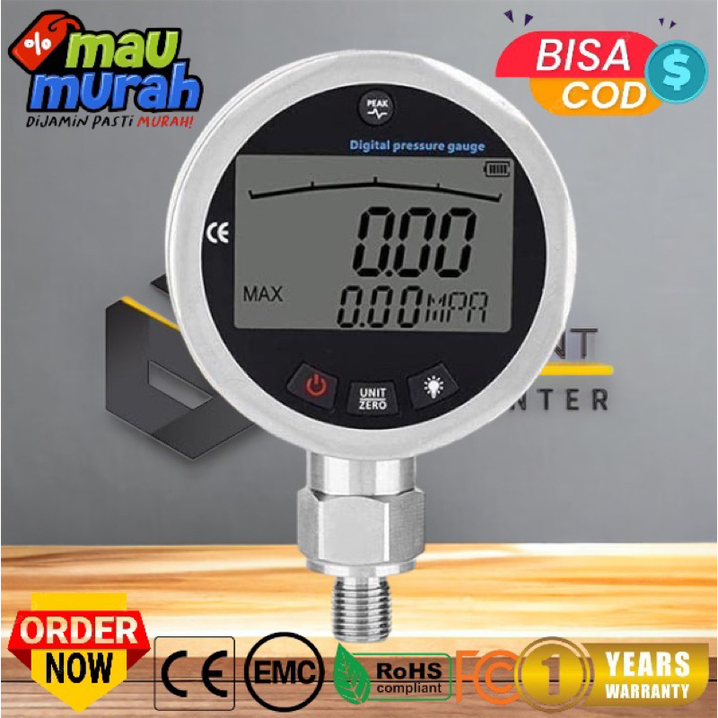 Jual Digital Hydraulic Test Pressure Gauge 0-60 MPa Kpa PSI Kgf cm2 600 ...