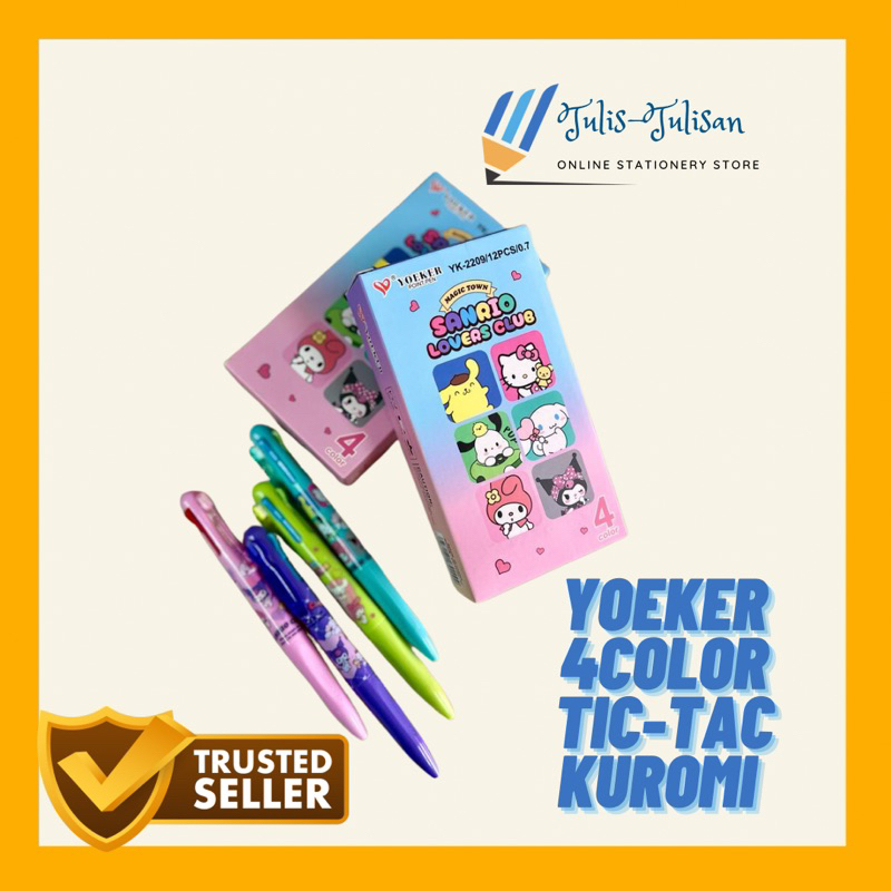 Jual Pena 4 warna kuromi tictac cetekan (12pcs) | Shopee Indonesia