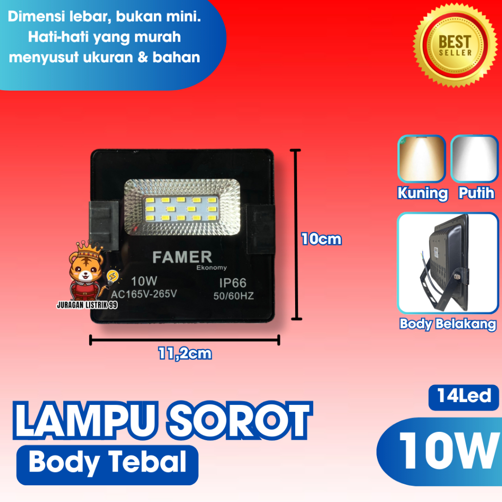 Jual LAMPU SOROT LED 10W 20W 30W 50W 100W 200W 300W OUTDOOR TEMBAK | Shopee Indonesia