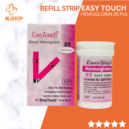 Jual STRIP HB EASYTOUCH TEST HEMOGLOBIN REFILL EASY TOUCH ISI 25 ...