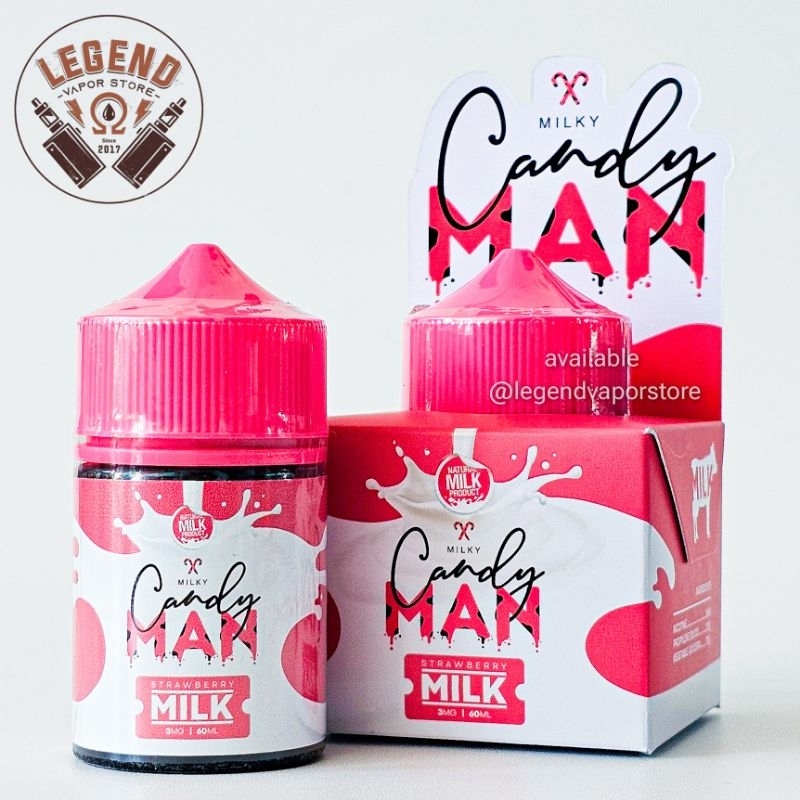 Jual FREEBASE - LIQUID CANDY MAN Strawberry Milk 60ML AUTHENTIC ...