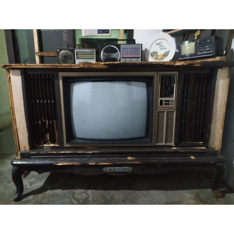 Jual tv kayu tv rak kayu antik national ukuran besar | Shopee Indonesia