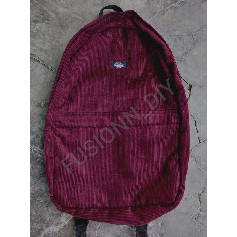 Jual Tas Ransel Corduroy / Bagpack Rework DICKIS Warna Merah Maron ...