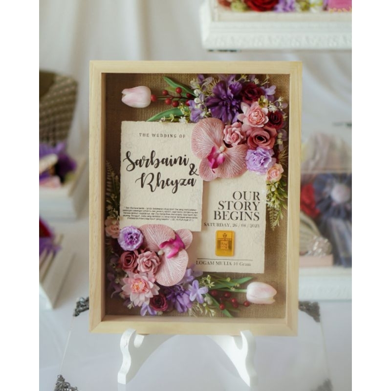 Jual frame Mahar pernikahan ukuran 30x40x6 / Mahar rustic | Shopee ...