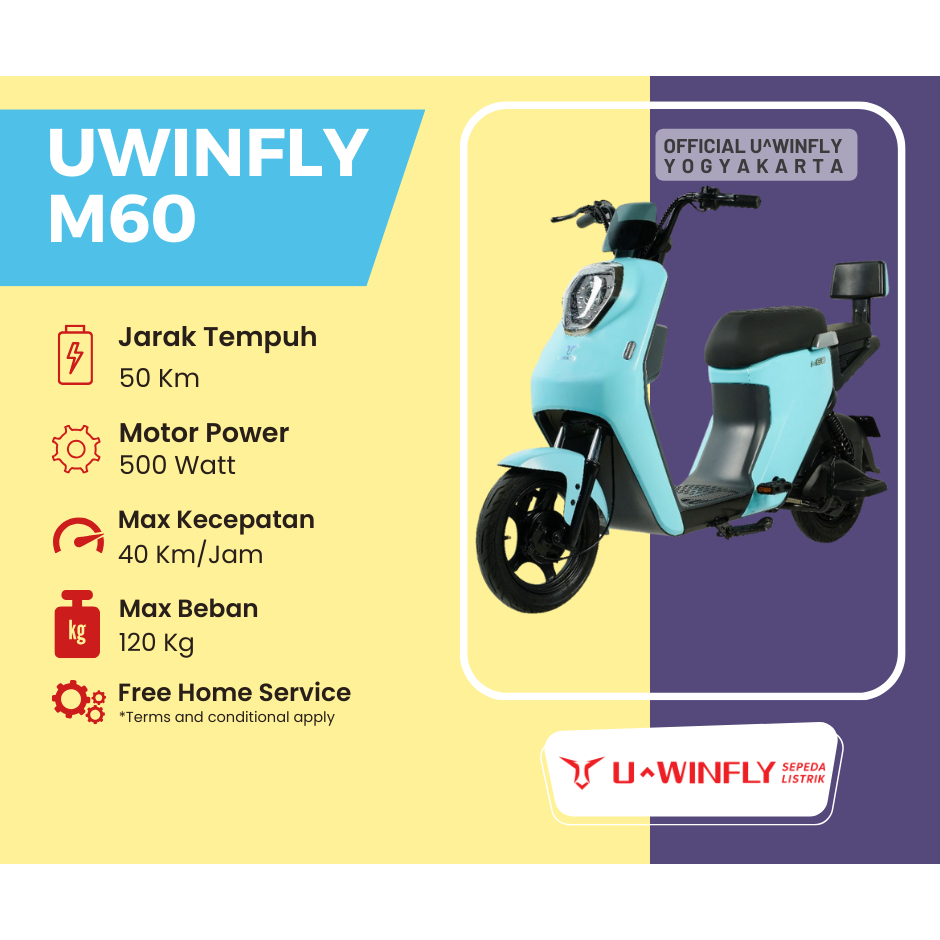 Jual Sepeda Listrik Terbaru Uwinfly M60 | Shopee Indonesia