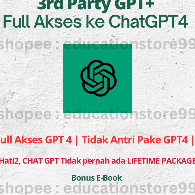 Jual Diskon Hebat 3rdParty GPT4 ChatGPT Plus Premium Bukan LIfetime Abalabal | Shopee Indonesia