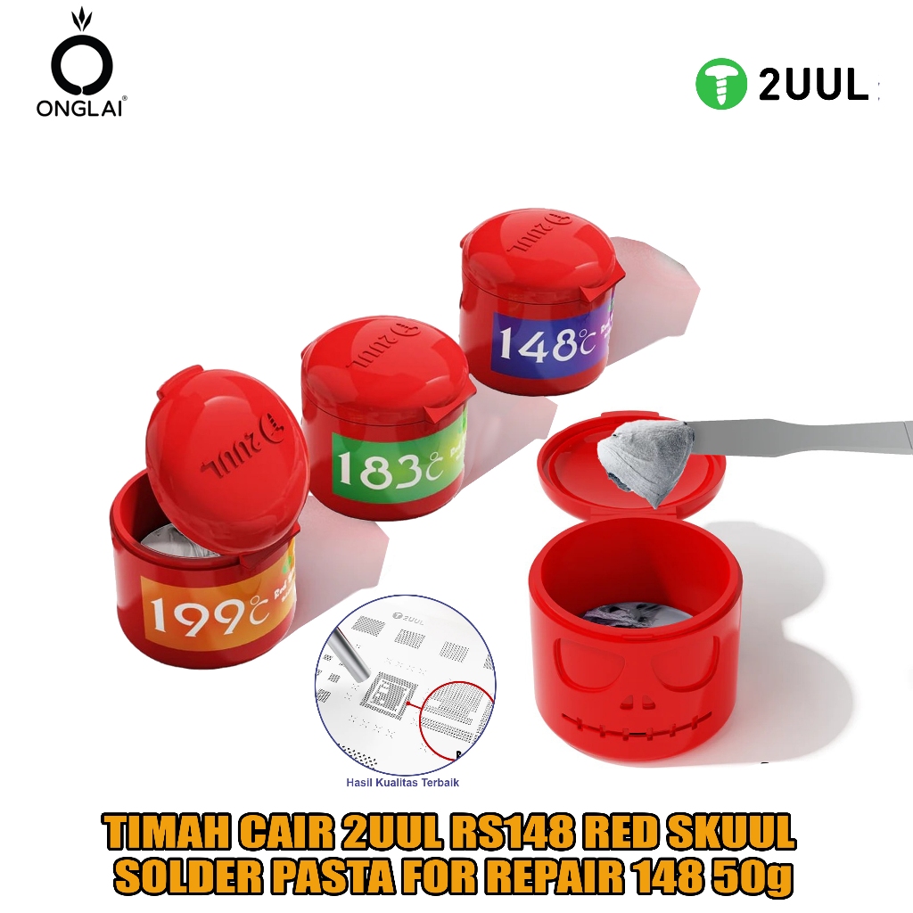 Jual Timah Cair 2uul 50g 148℃ 183℃ 199℃ Red Skull Solder Paste For ...