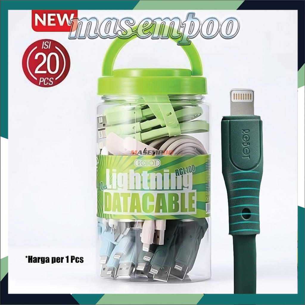 Jual Kabel Data Cas Lightning ROBOT RGL100 Cable Lightning 2.1A 100cm ...