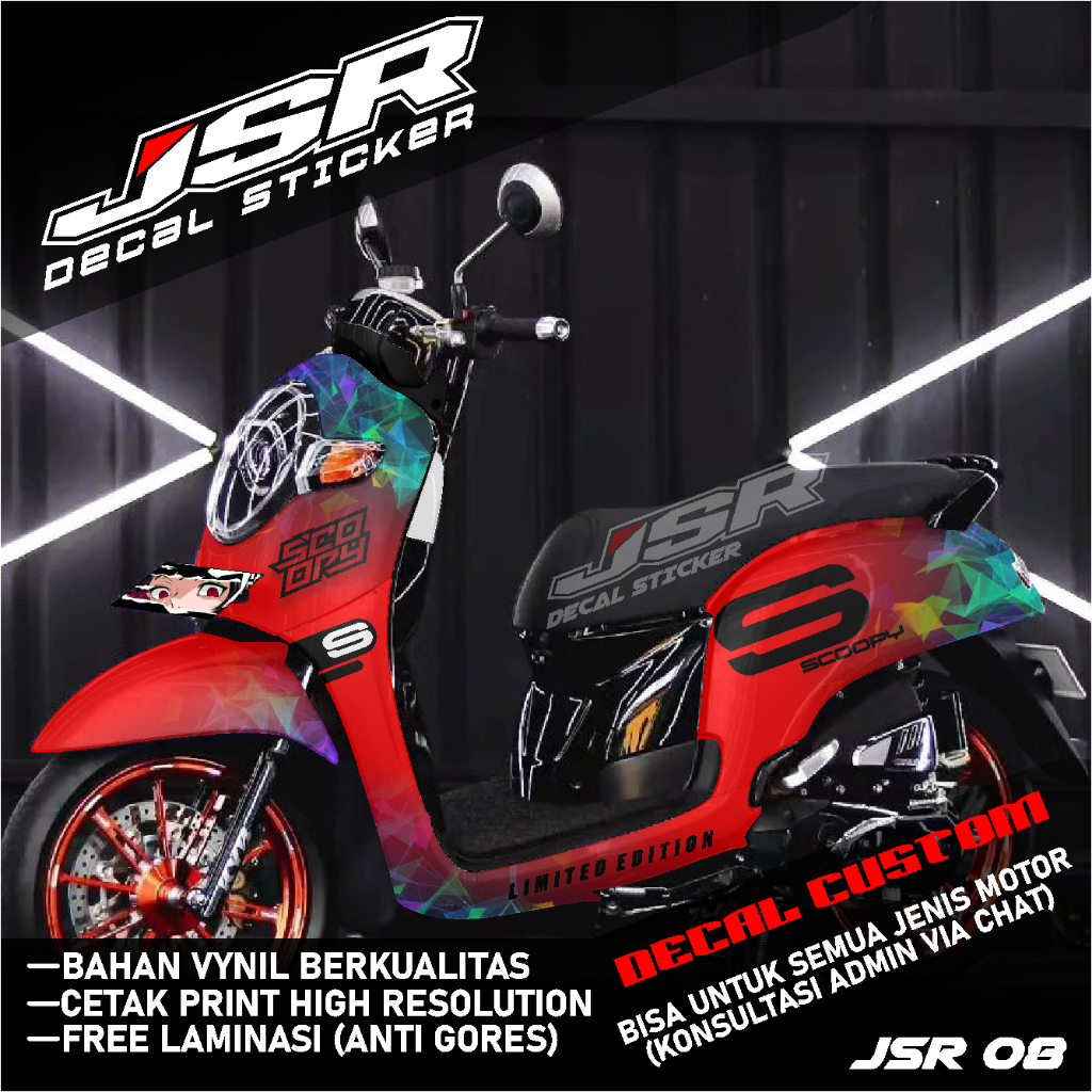 Jual DECAL SCOOPY RAINBOW , DECAL STICKER SCOOPY FULL BODY, DECAL ...