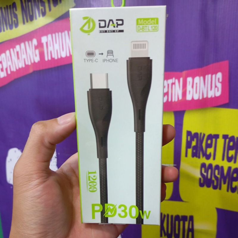 Jual Kabel Data DAP PD30W TYPE-C to IPHONE | Shopee Indonesia