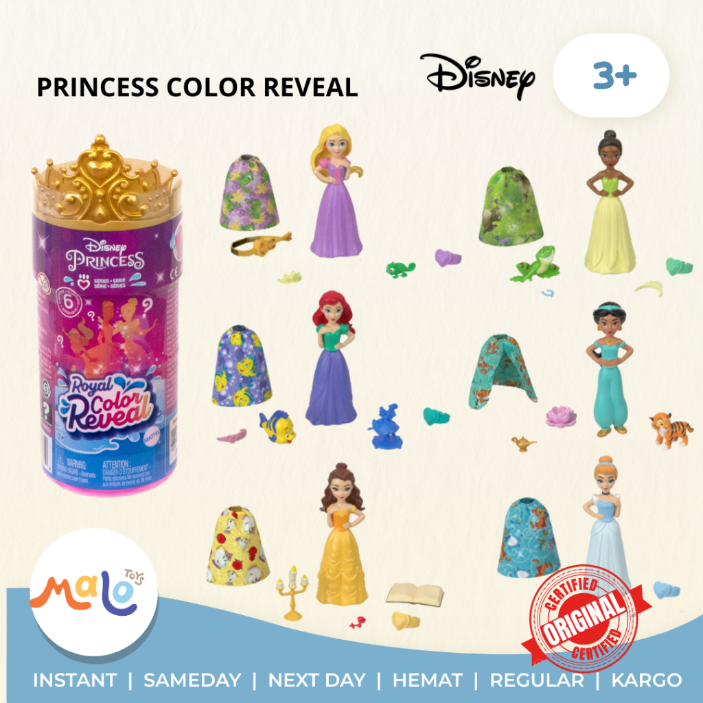 Jual MALOTOYS - DISNEY PRINCESS Royal Color Reveal [ORIGINAL] MATTEL ...