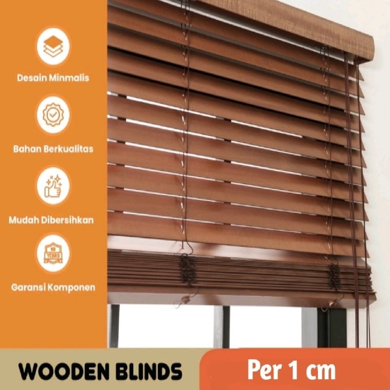 Jual Wooden Blind | Tirai Kayu | Tirai Tarik Jendela Indoor Custom ...