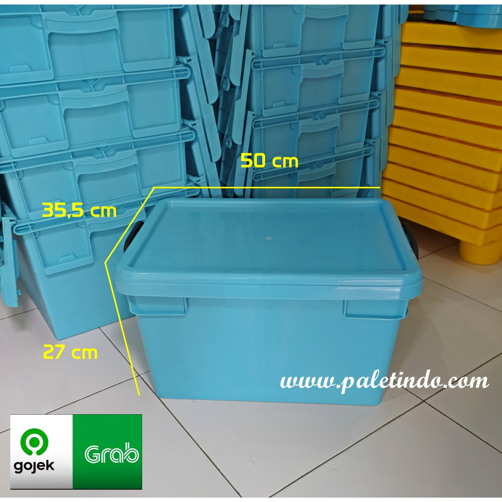 Jual Container Box Plastik Bahan FOOD SAFE 37 Liter 50 x 35,5 x 27 Cm ...