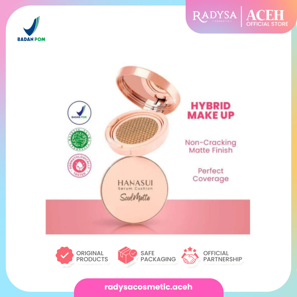 Jual 𝐑𝐀𝐃𝐘𝐒𝐀 - HANASUI Serum Cushion SoulMatte | 10 Shade | Shopee Indonesia