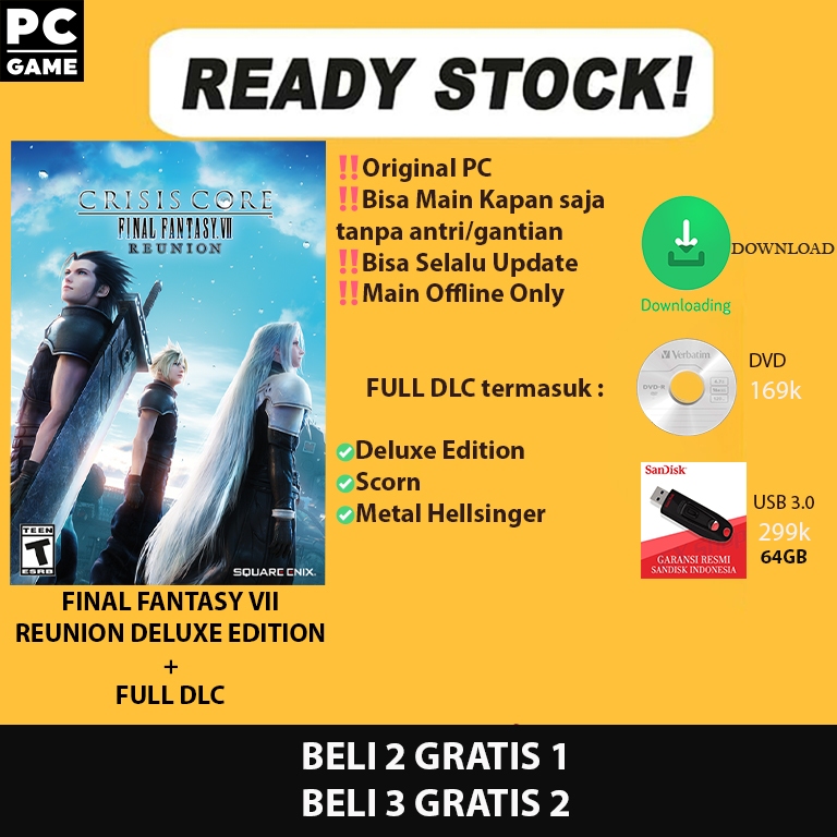 Jual Crisis Core Final Fantasy VII Reunion / FF7 Reunion PC Original ...