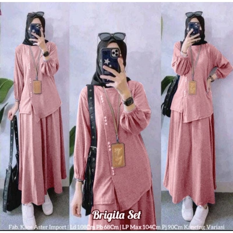 Jual BRIGITA SET ROK / SET KANTOR / BAJU HEALING / SETELAN ROK / ONE ...