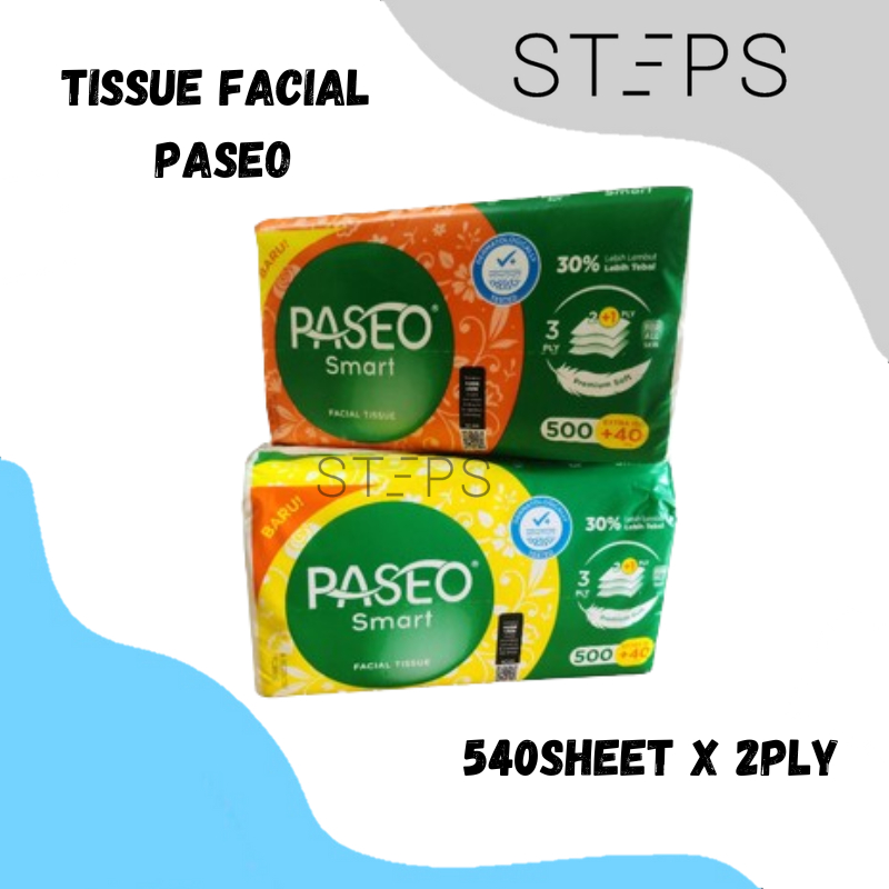 Jual Tissue Paseo Smart 540 (500+40 Ply) 3 Ply Facial Tisu Tissu Wajah ...