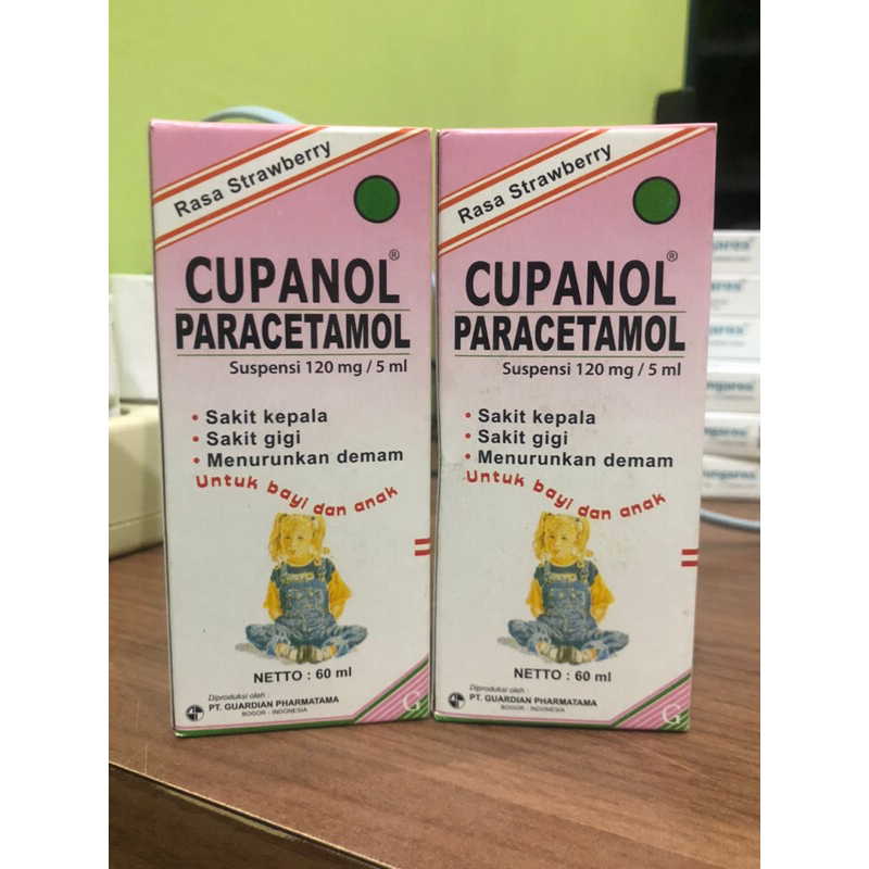 Jual cupanol paracetamol rasa strawberry / 60ml | Shopee Indonesia
