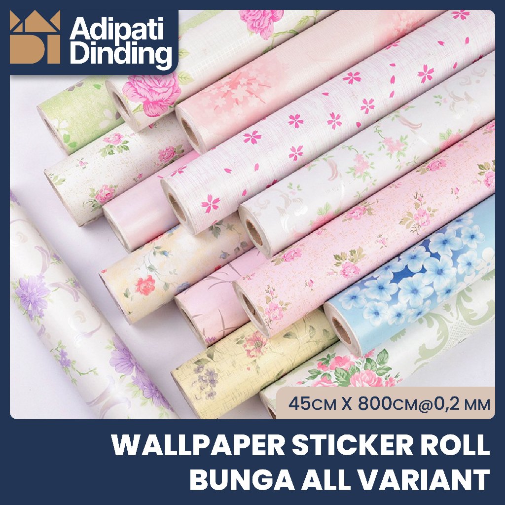 Jual Wallpaper Kamar Stiker Dinding Roll Motif Bunga Premium All ...