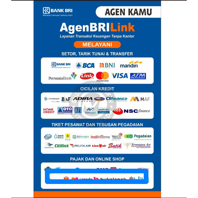 Jual STIKER VINYL PELAYANAN AGEN BRILINK BESAR ( CUSTOM NAMA KONTER ...