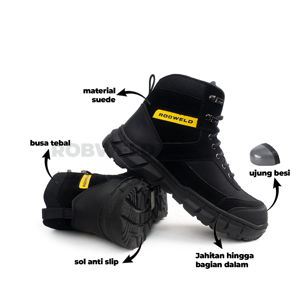 Jual Sepatu Safety Boots Pria Ujung Besi Kerja Lapangan Proyek Outdoor ...