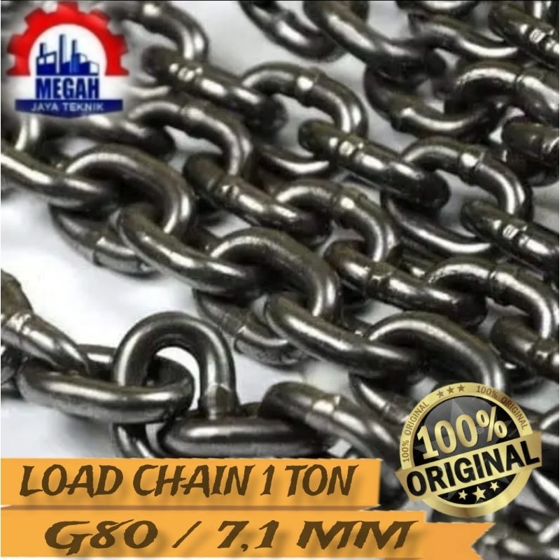 Jual RANTAI / CHAIN HOIST 1 TON 2 TON DIAMETER 7.1 MM G 80 BAJA ...