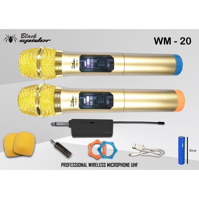 Jual MICROPHONE BLACK SPIDER WM 20 BLACKSPIDER MIC BLACK Spider ...