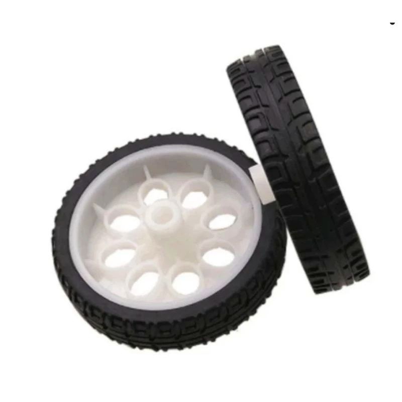 Jual Roda 65mm Karet Rubber Wheel Robot Tire TT Motor Smart Car DIY ...
