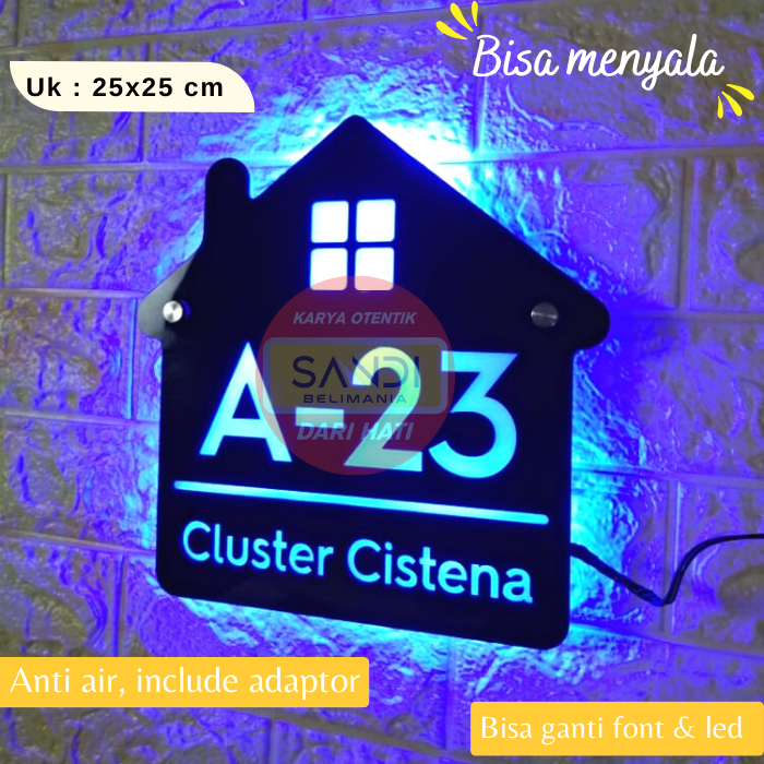 Jual PAPAN NOMOR RUMAH LED ACRYLIC | NOMER RUMAH LED | NO RUMAH MENYALA ...