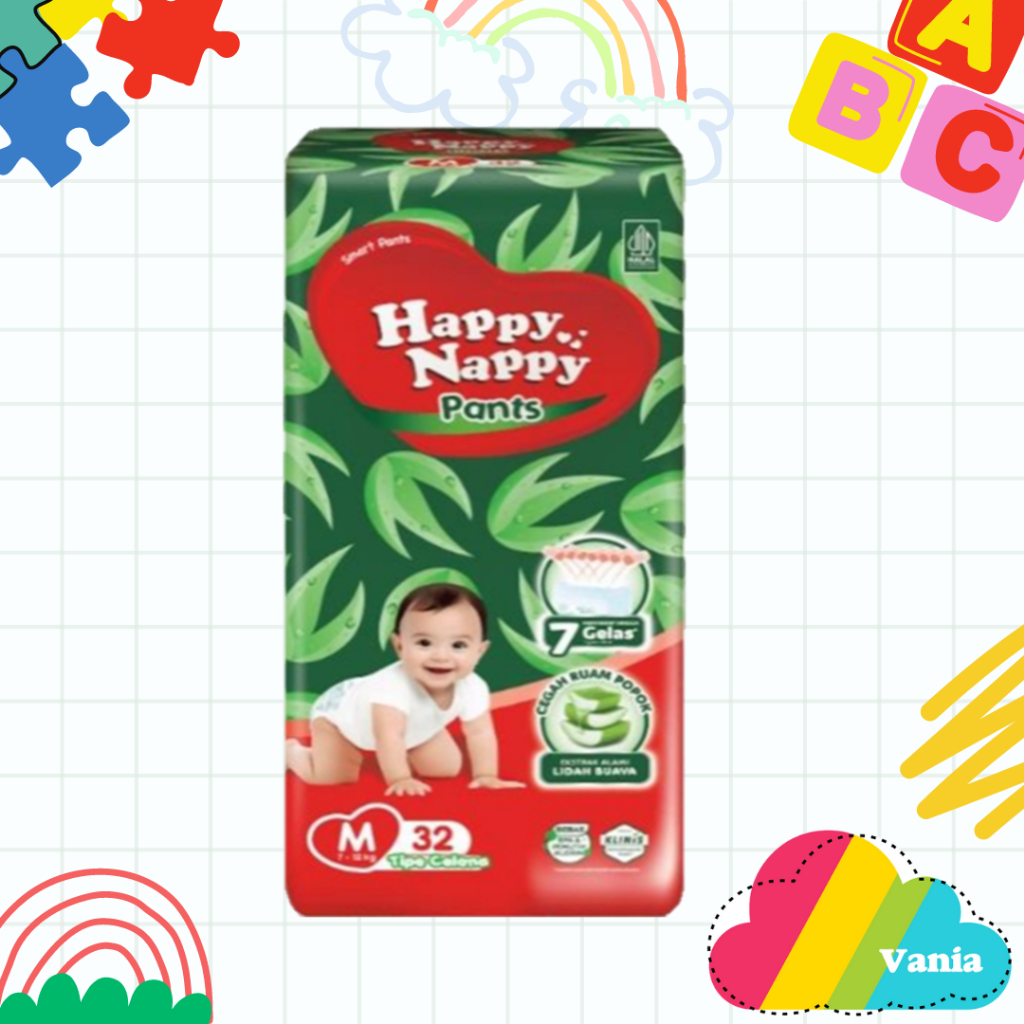 Jual Happy nappy M32 smart pantz pants celana diapers popok bayi M 32 ...