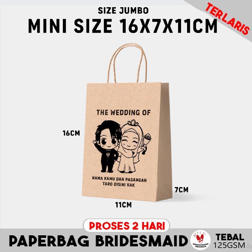 Jual (+SABLON) Paper Bag Bridesmaid Mini 16x7x11 cm / Paper Bag Kado ...