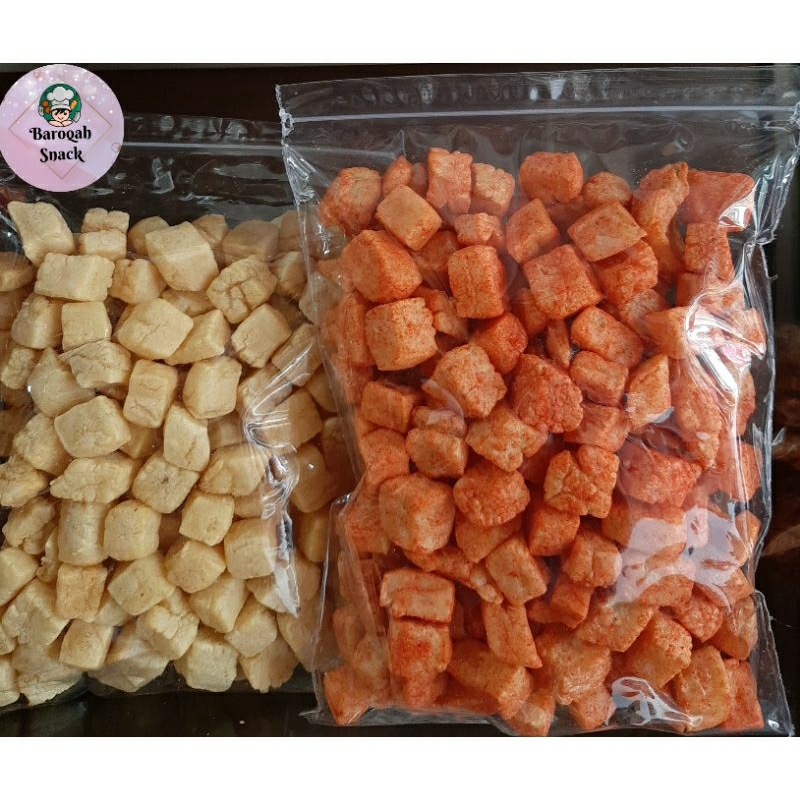 Jual KRUPUK RAMBAK DADU ASIN &PEDAS ASIN 190GR/SNACK KILOAN | Shopee ...