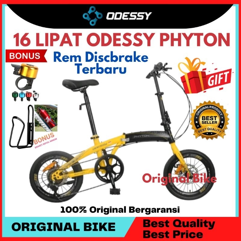 Jual Sepeda Lipat 16 Folding Odessy Phyton Boncengan Discbrake 7 Speed ...