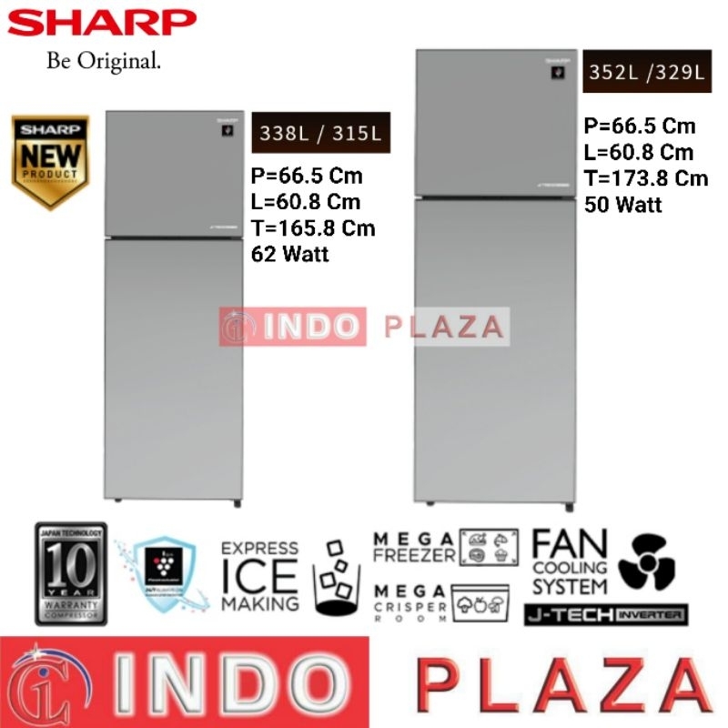 Jual KULKAS SHARP 2 PINTU J-TECH INVERTER NEW 2024 SJ-426GI-MS / SJ-456GI-MS | Shopee Indonesia