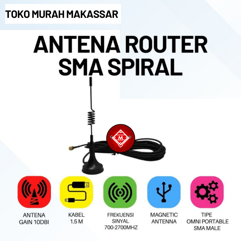 Jual ANTENA ROUTER SMA SPIRAL / PENGUAT SINYAL WIFI /ANT-RTR2 | Shopee ...