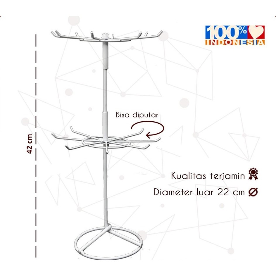 Jual Rak Display Matahari Putar 2 Susun Gantungan Perhiasan Aksesoris ...
