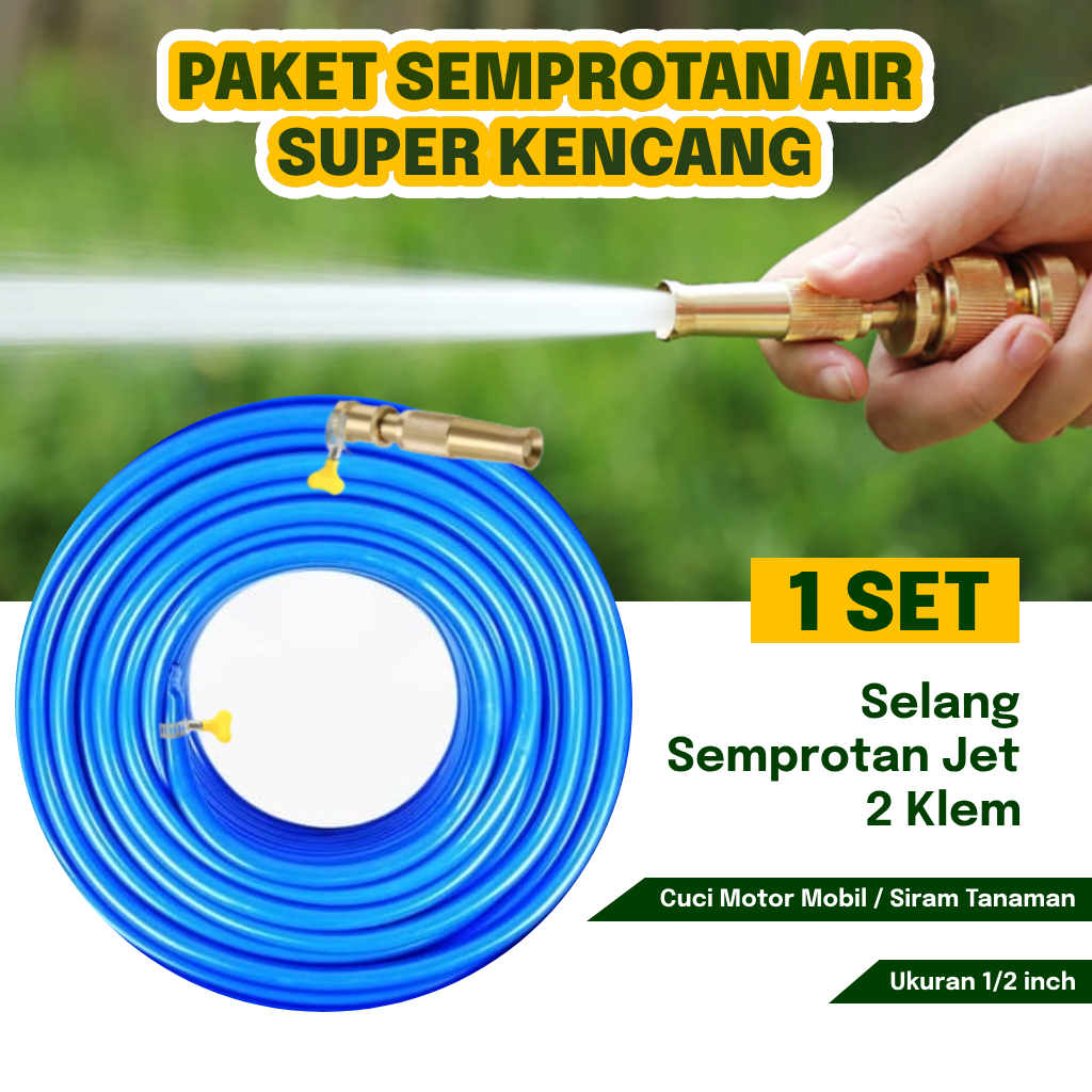 Jual GEMUK Selang Air Cuci Motor 1/2 Inch 15 Meter Sepaket Selang ...