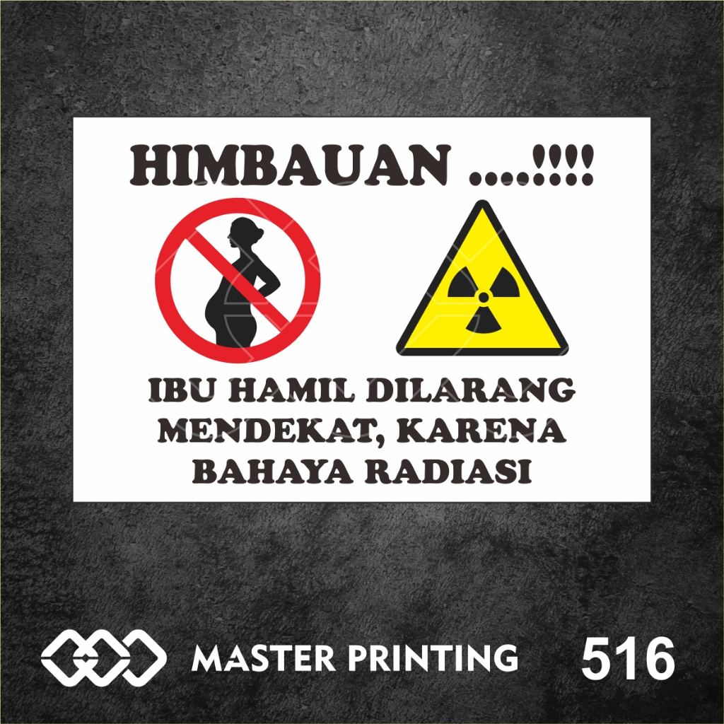Jual 516 - Stiker Bahaya Radiasi, Sticker Vinyl, Premium, Tahan Air ...