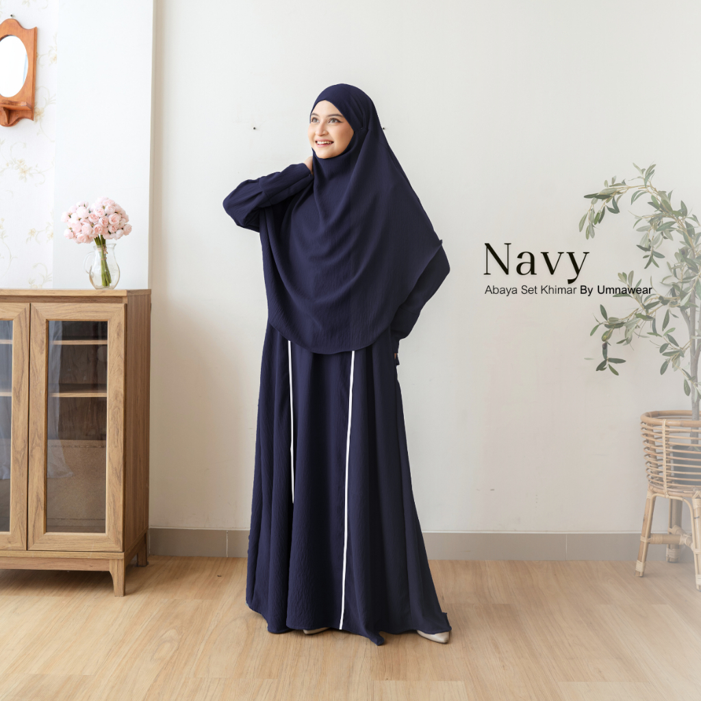 Jual Faheera Abaya Set French Khimar Wanita Gamis Syari Umroh (Abaya List set Hijab) By Umnawear ...