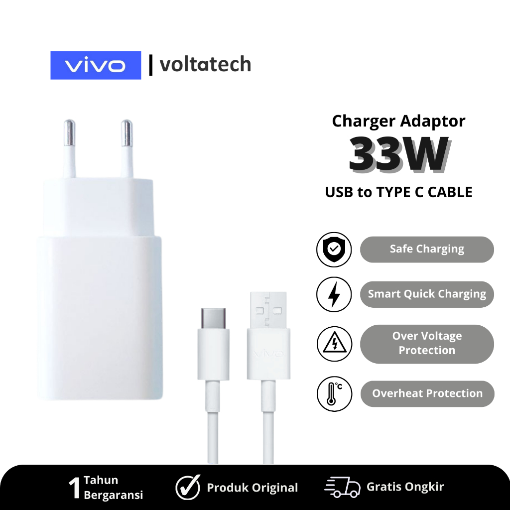 Jual Charger Vivo 33W Fast Charging Originial Compatible All Vivo ...