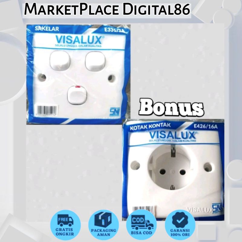 Jual Stop Kontak/Saklar 3 Visalux Ready Perlengkapan Listrik Rumah | Shopee Indonesia