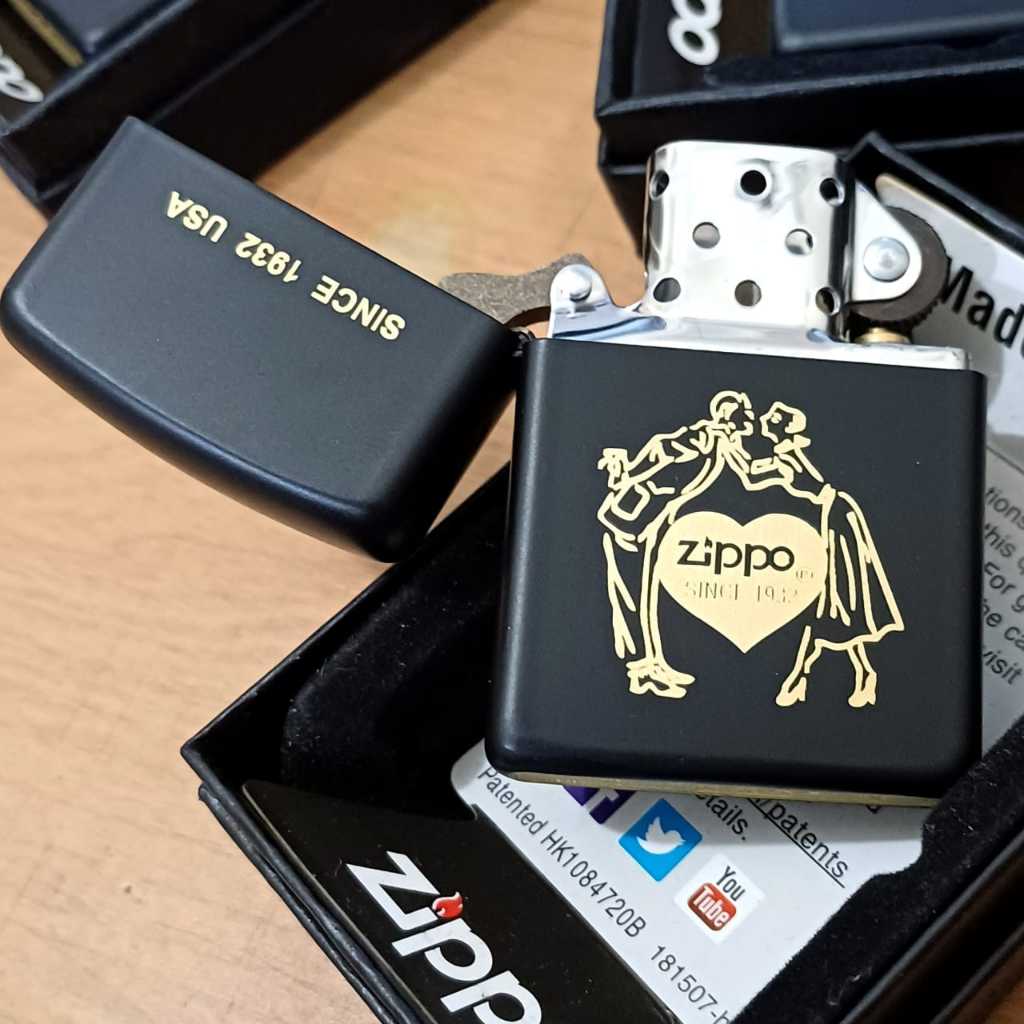 Jual korek api classic black matte motif grapir laser-fullset | Shopee ...