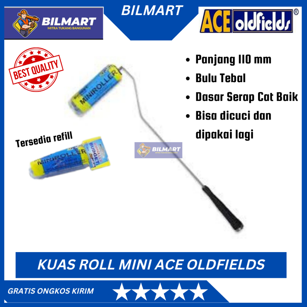 Jual KUAS ROLL MINI BUDGET TEMBOK KAYU BESI ACE OLDFIELDS | Shopee ...