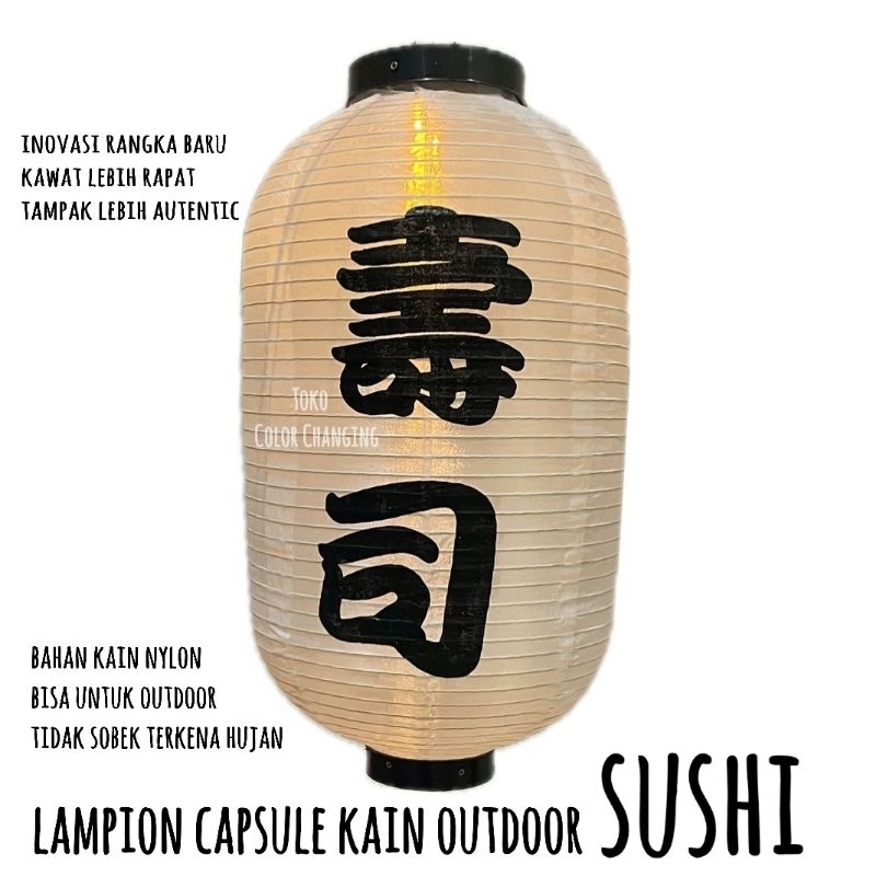 Jual Lampion sushi jepang lonjong gantung capsule PREMIUM OUTDOOR PUTIH ...
