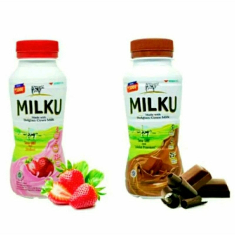 Jual Susu UHT MILKU Cokelat/Strawbery 200ml | Shopee Indonesia