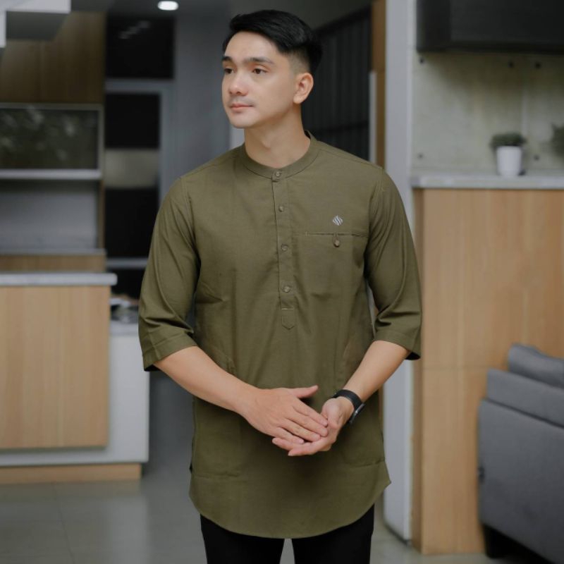 Jual Baju Koko Linen Polos Pria Dewasa Pakaian Kurta Pakistan Muslim ...