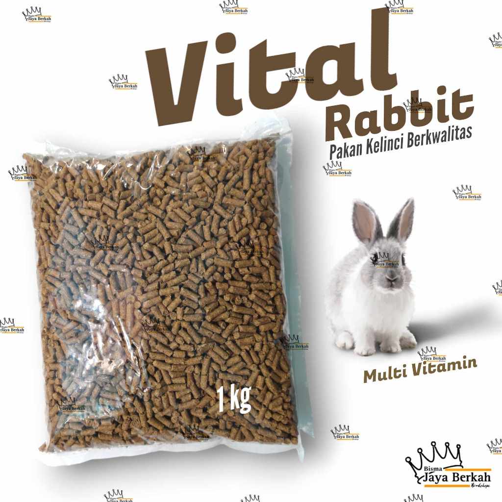 Jual PAKAN KELINCI VITAL RABBIT 1 KG BERKWALITAS MULTIVITAMIN | Shopee ...